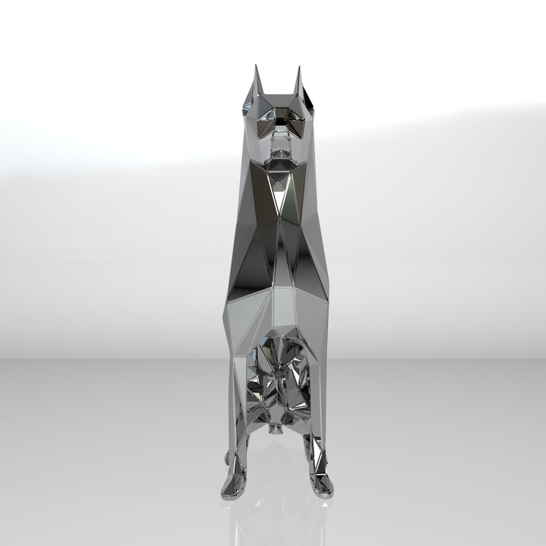 Template Diy for Metal Sculpture – Pattern of Doberman Dog Low Poly ...