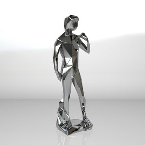 Template Diy for Metal Sculpture – Pattern of David Statue Low Poly ...