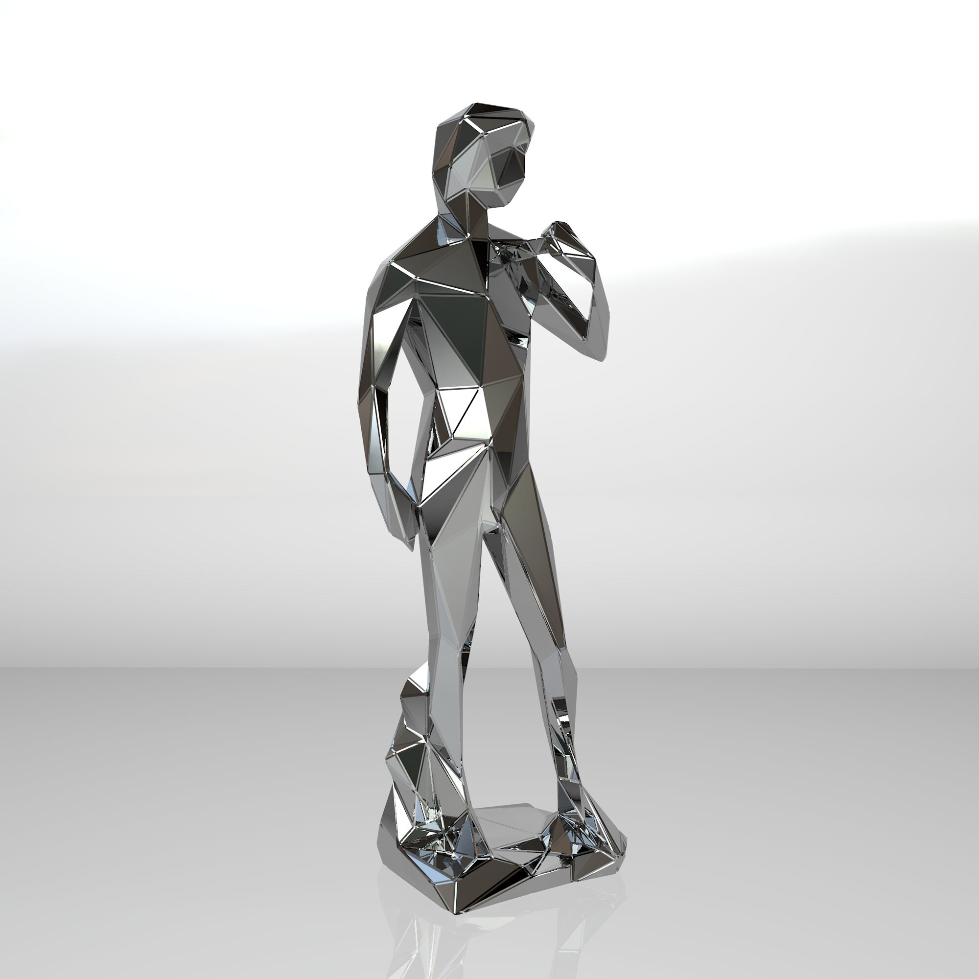 Template Diy for Metal Sculpture – Pattern of David Statue Low Poly ...