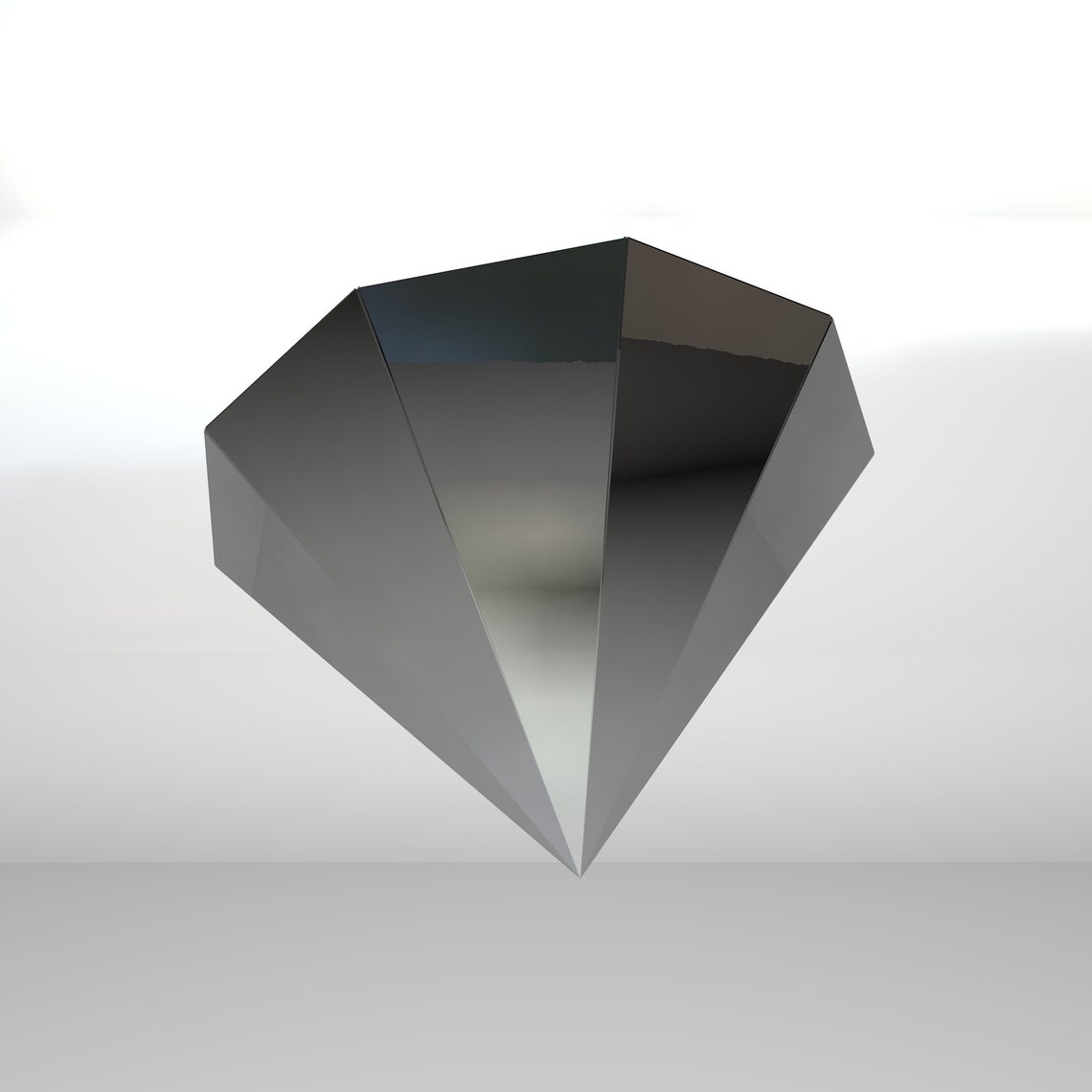 Template Diy for Metal Sculpture Pattern of Diamond Low Poly Model DXF ...