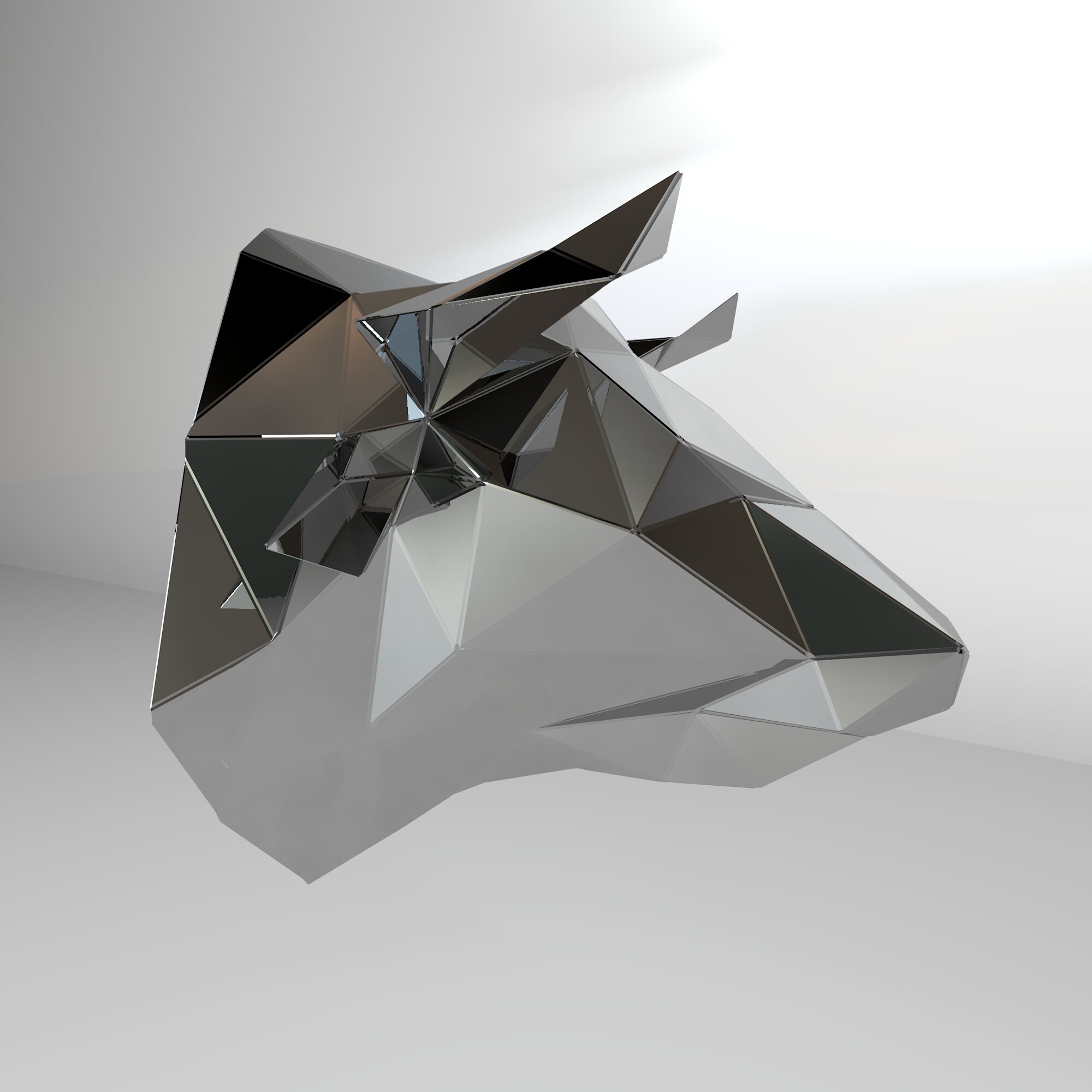 Template Diy for Metal Sculpture Pattern of Bull Low Poly Model in DXF ...