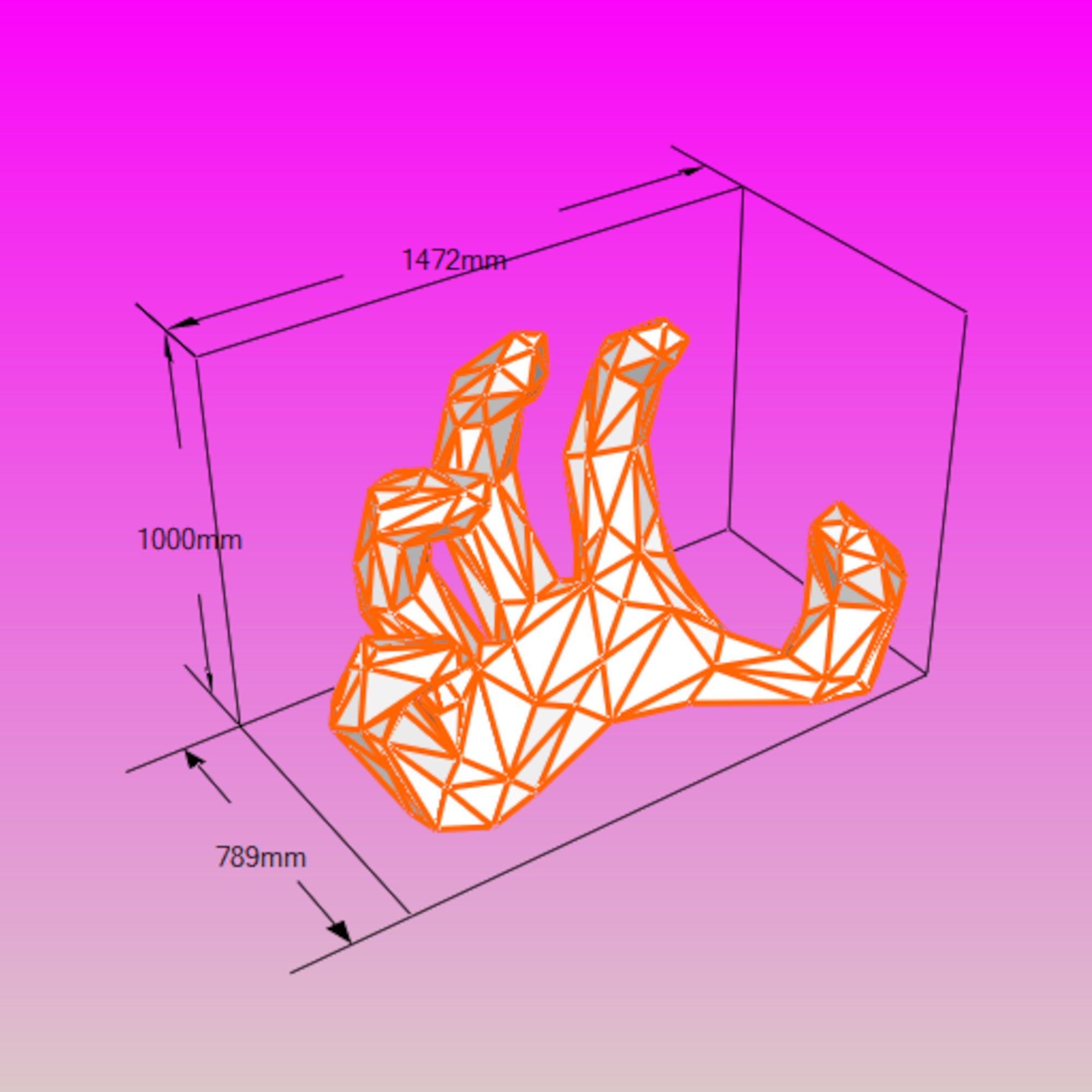 Template Diy Metal Sculpture Pattern of Creepy Fingers Low Poly Model ...