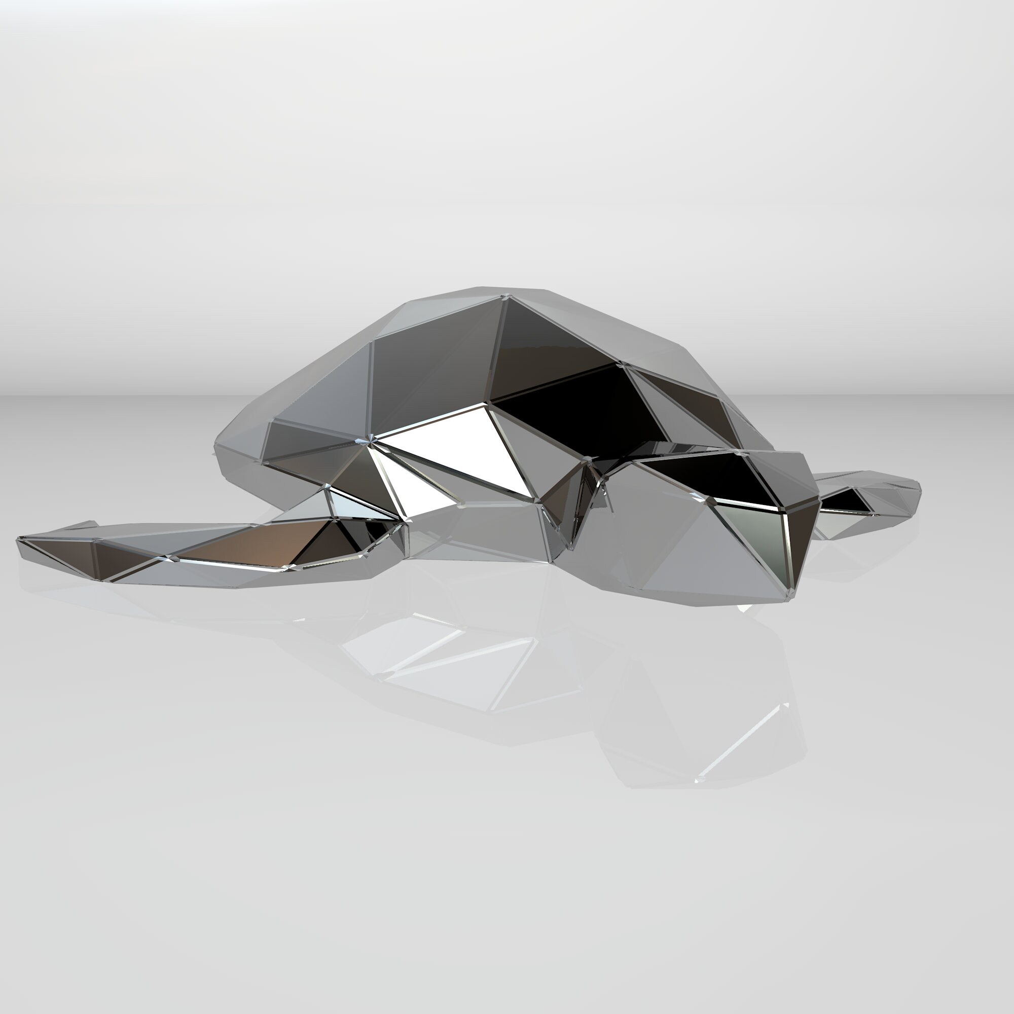 Template Diy for Metal Sculpture Pattern Sea Turtle Low Poly Model DXF ...