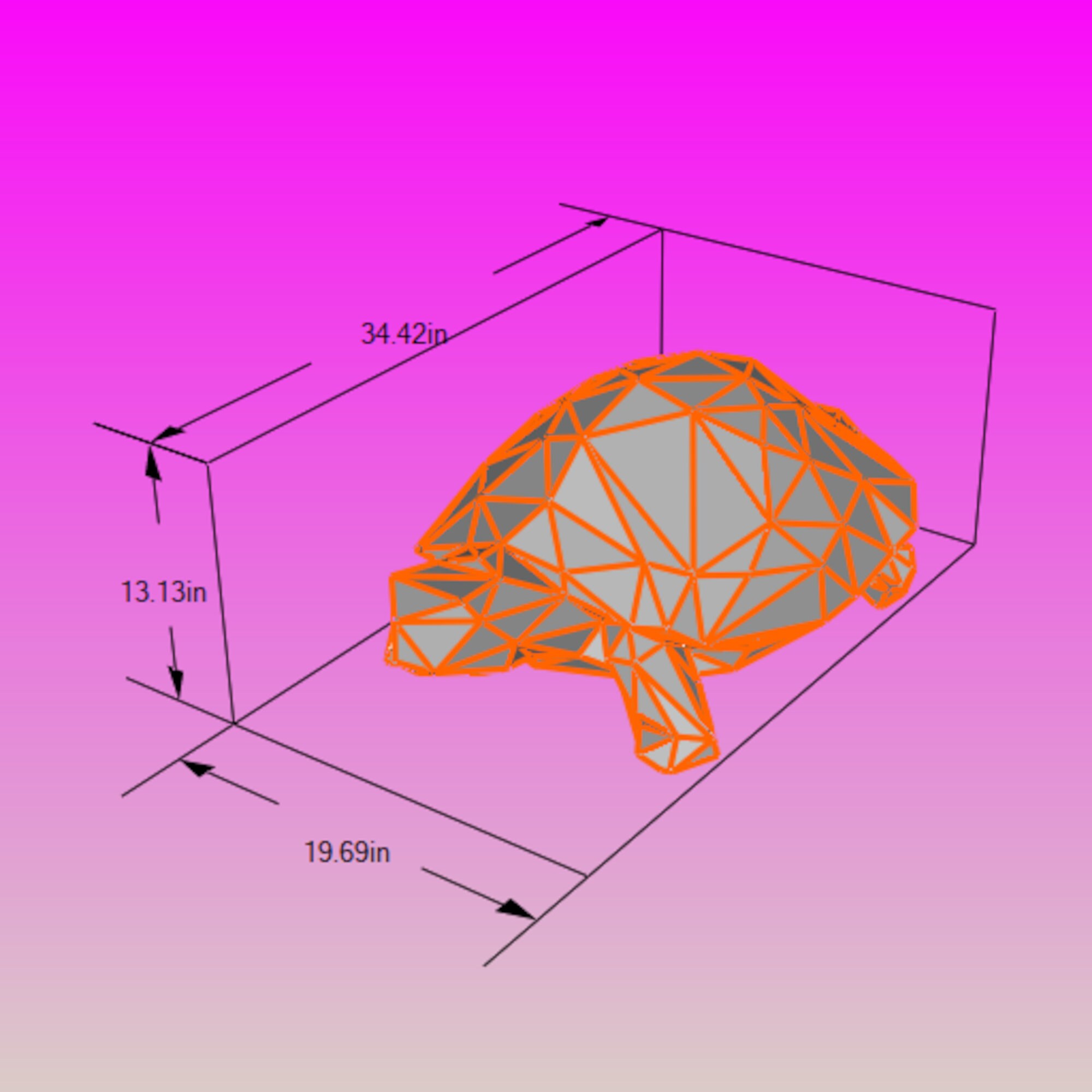 Template Diy for Metal Sculpture Pattern of Turtle Low Poly - Etsy