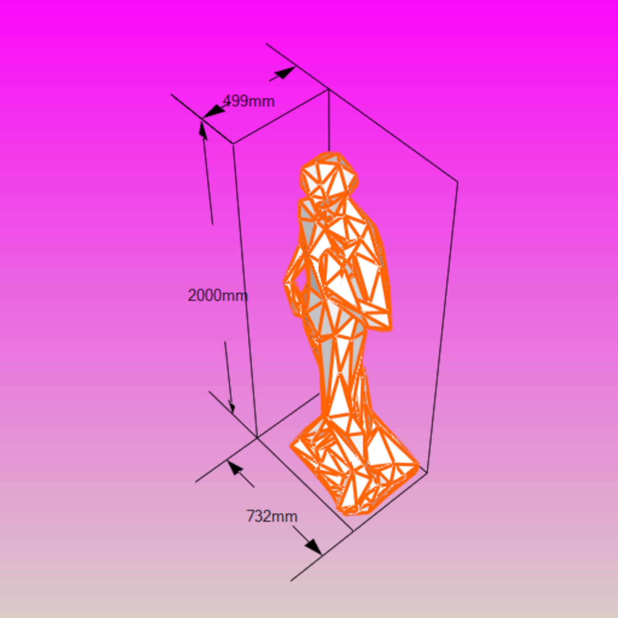 Template Diy for Metal Sculpture – Pattern of David Statue Low Poly ...