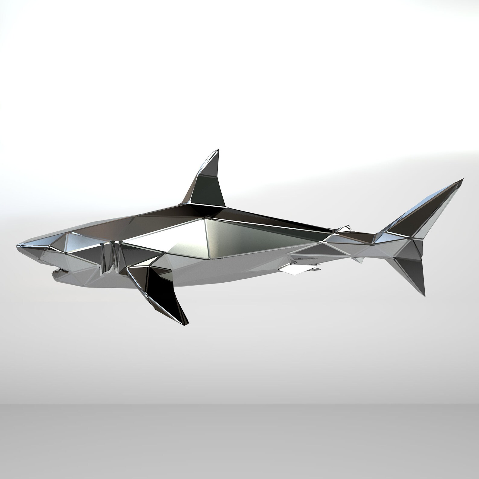 Template Diy for Metal Sculpture Pattern of Shark Low Poly - Etsy
