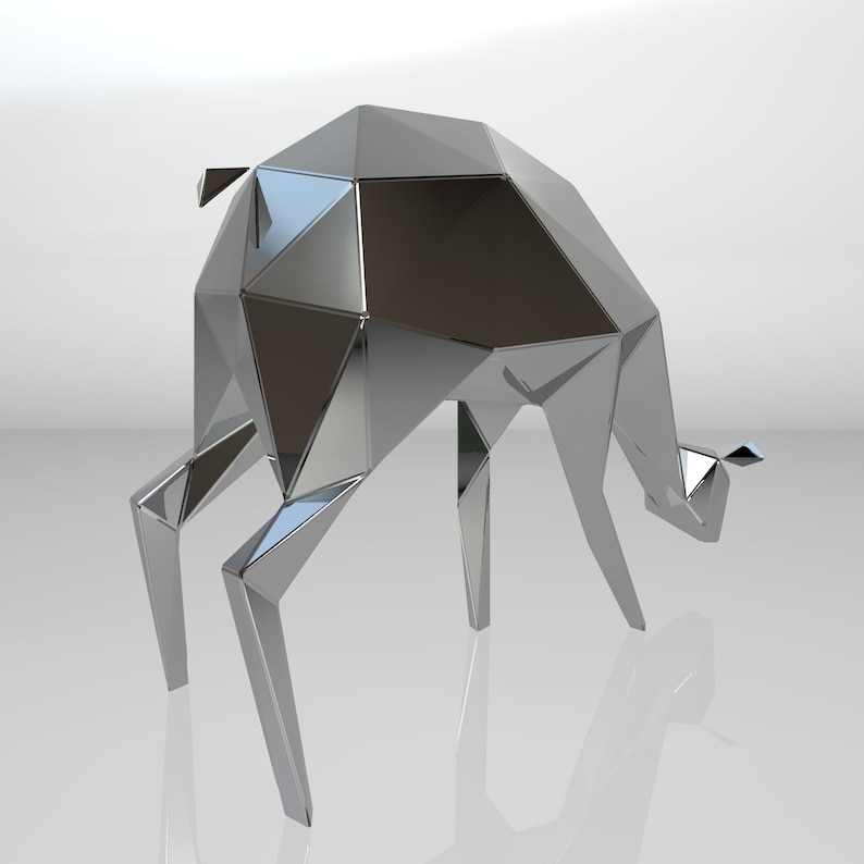 Template Diy for Metal Sculpture – Pattern of Deer Low Poly Model in ...
