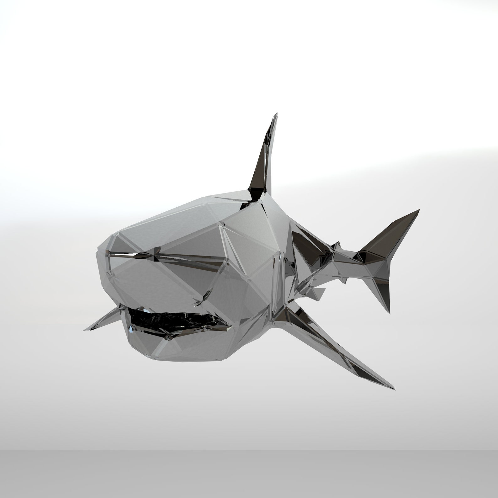 Template Diy for Metal Sculpture Pattern of Shark Low Poly - Etsy