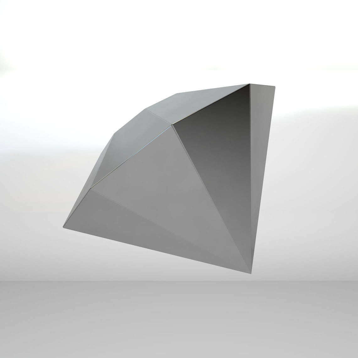 Template Diy for Metal Sculpture Pattern of Diamond Low Poly Model DXF ...