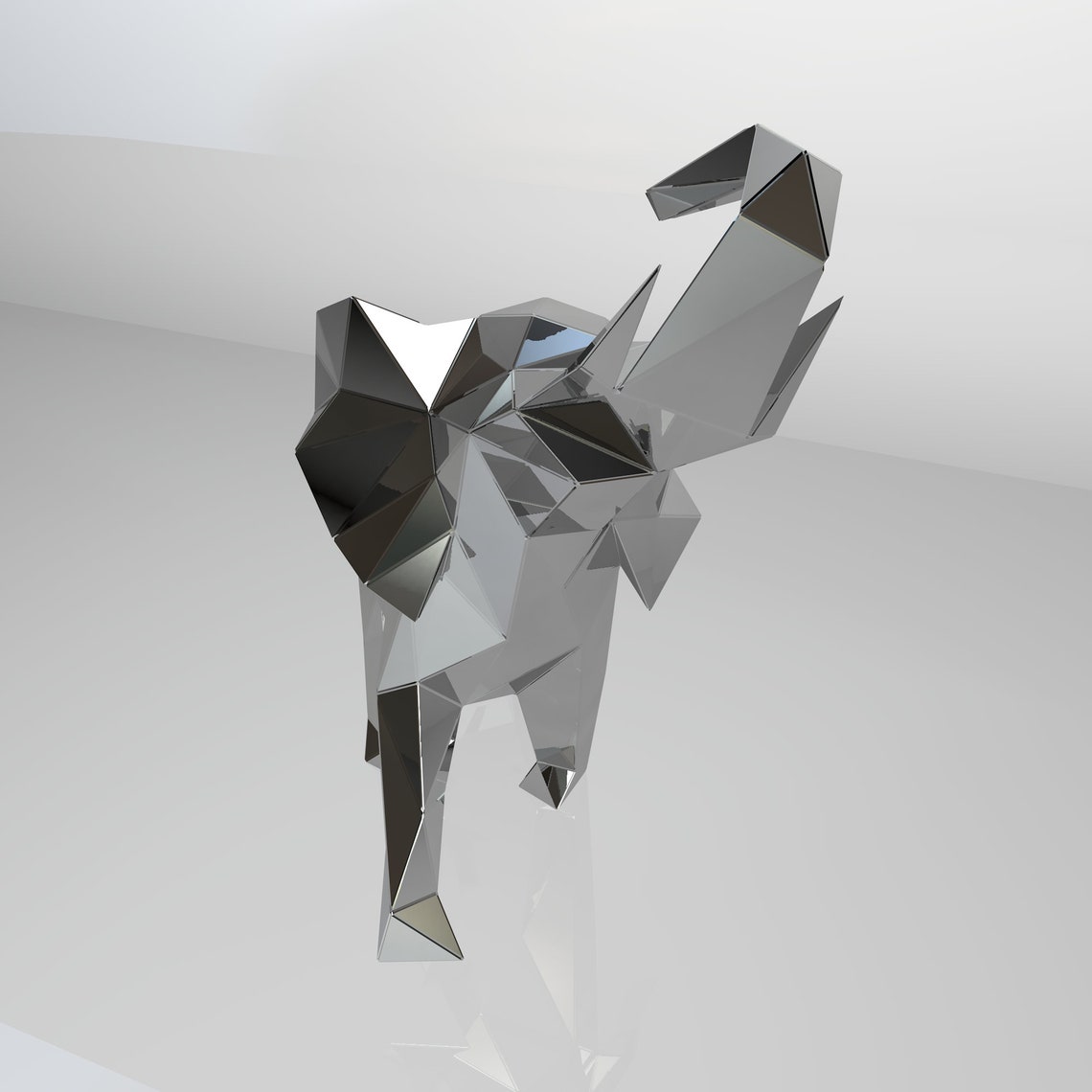 Template Diy for Metal Sculpture Pattern of Elephant Low Poly Model in ...
