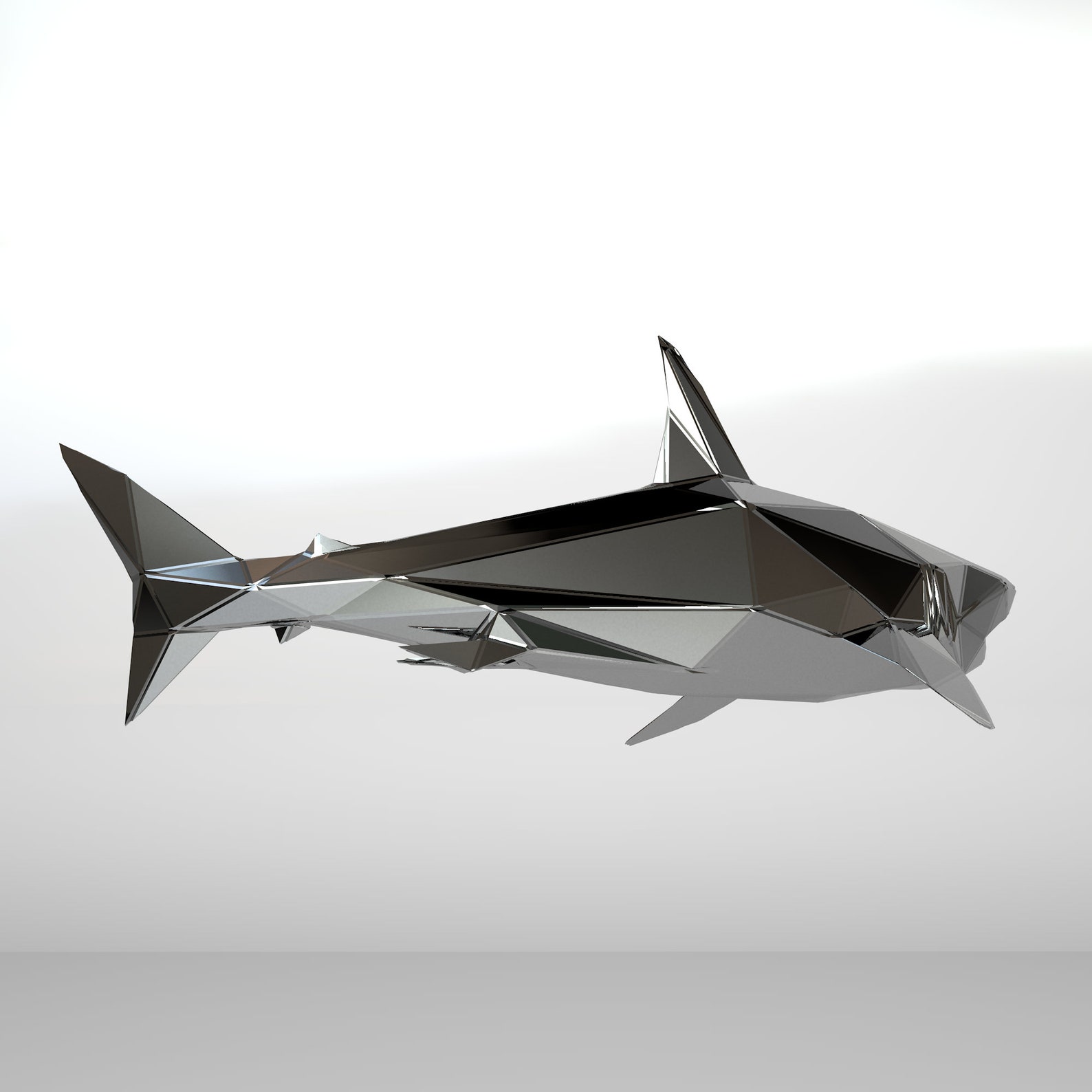 Template Diy for Metal Sculpture Pattern of Shark Low Poly - Etsy