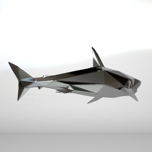 Template Diy for Metal Sculpture Pattern of Shark Low Poly - Etsy