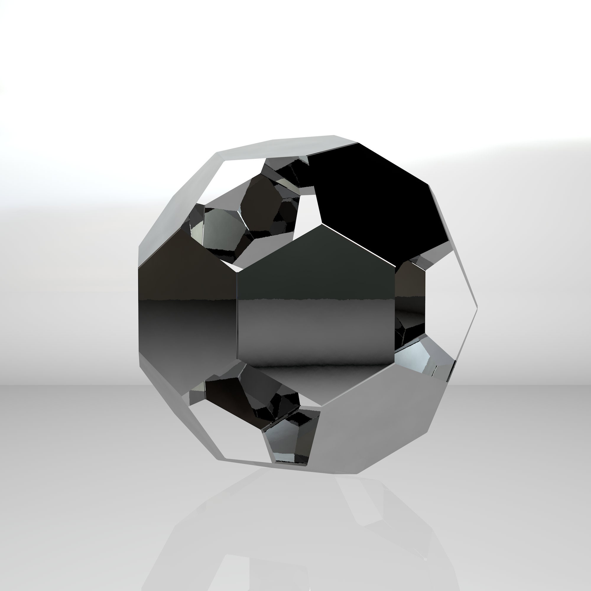 Template Diy for Metal Sculpture – Pattern of Soccer Ball Low Poly ...
