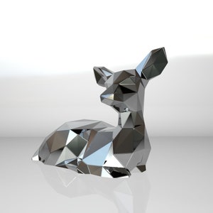 Template Diy for Metal Sculpture – Pattern of Deer Animal Low Poly ...