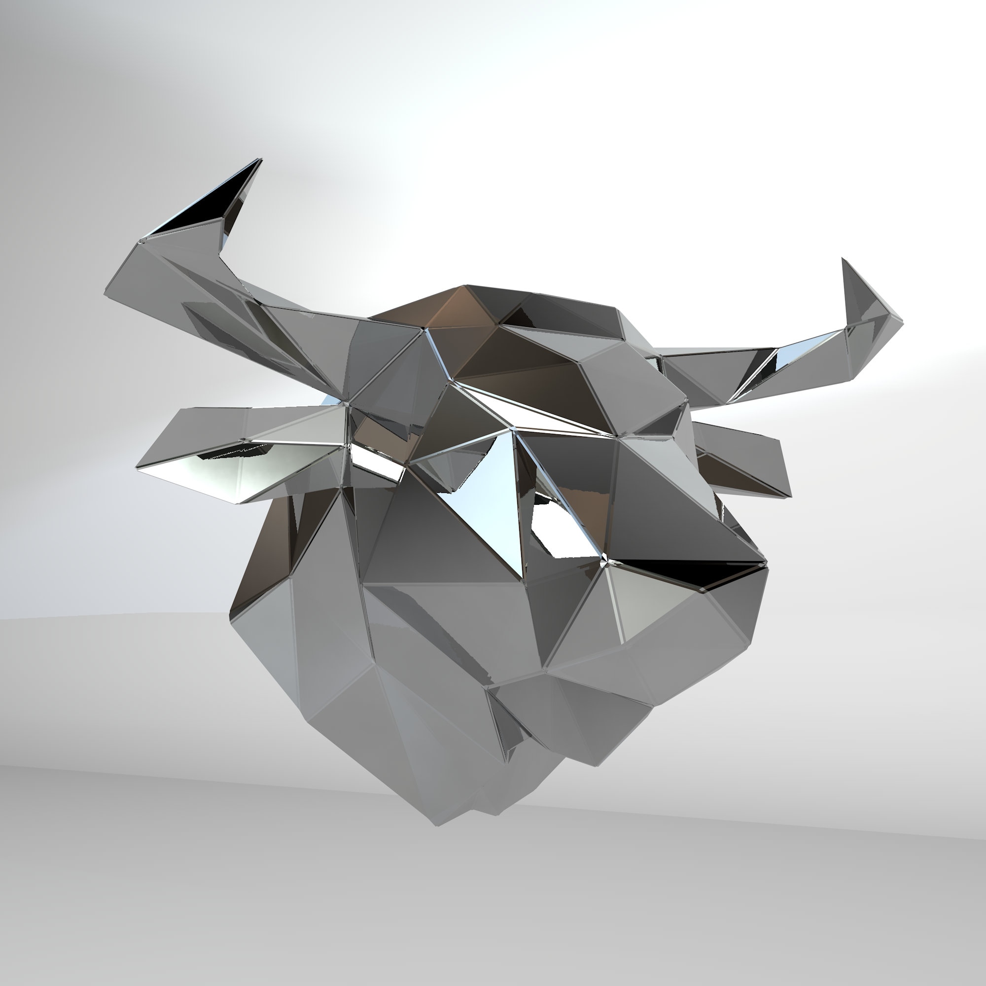 Template Diy for Metal Sculpture Pattern of Bull Low Poly Model in DXF ...