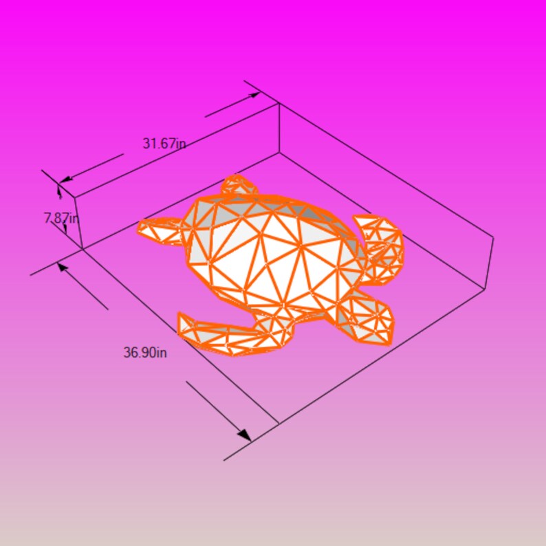 Template Diy for Metal Sculpture Pattern Sea Turtle Low Poly Model DXF ...