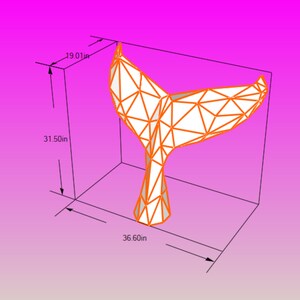 Template Diy for Metal Sculpture Pattern of Whale Tail Poligon Model ...