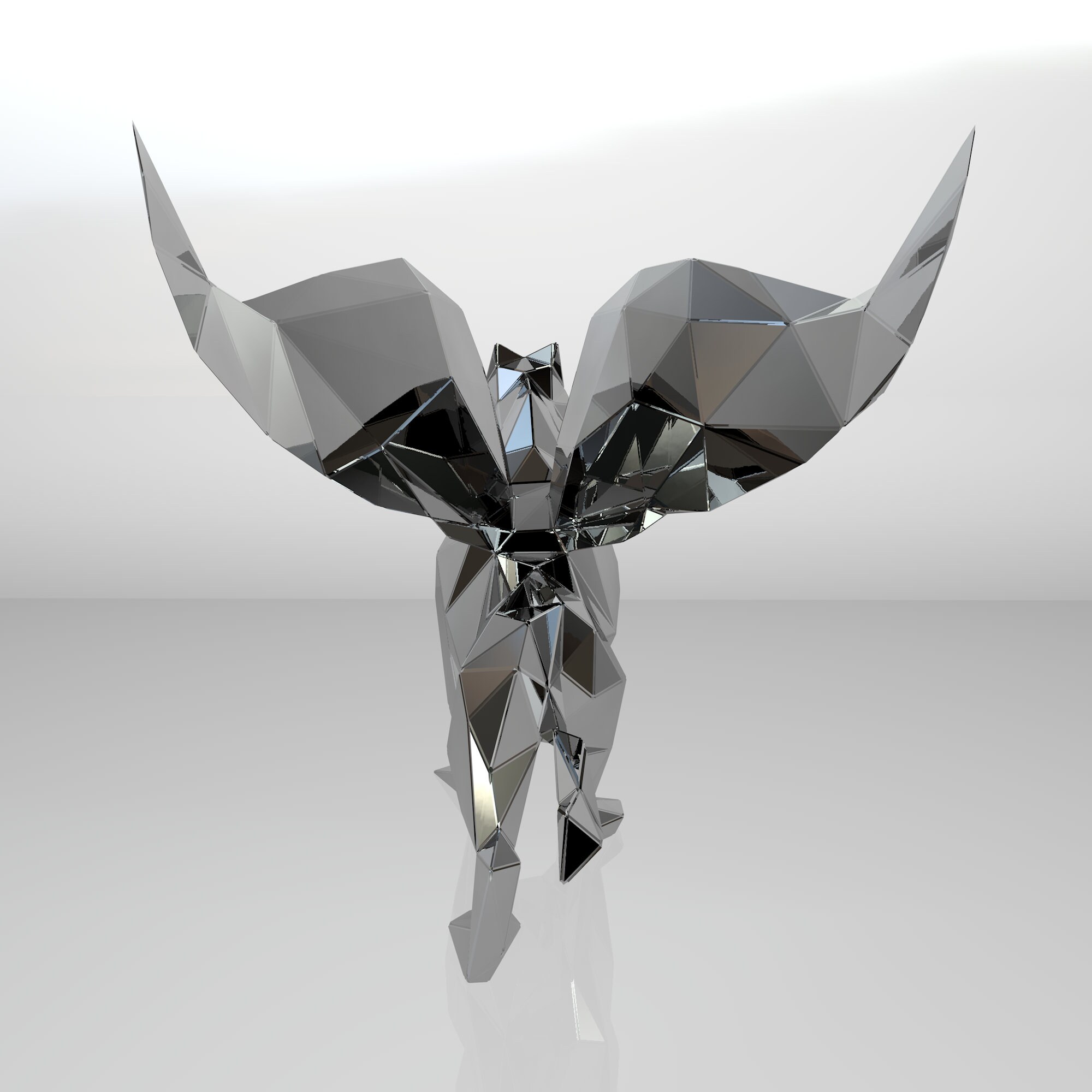 Template Diy for Metal Sculpture Pattern of a Griffon Low Poly Model ...