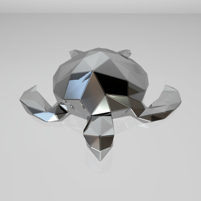 Template Diy for Metal Sculpture Pattern Sea Turtle Low Poly Model DXF ...