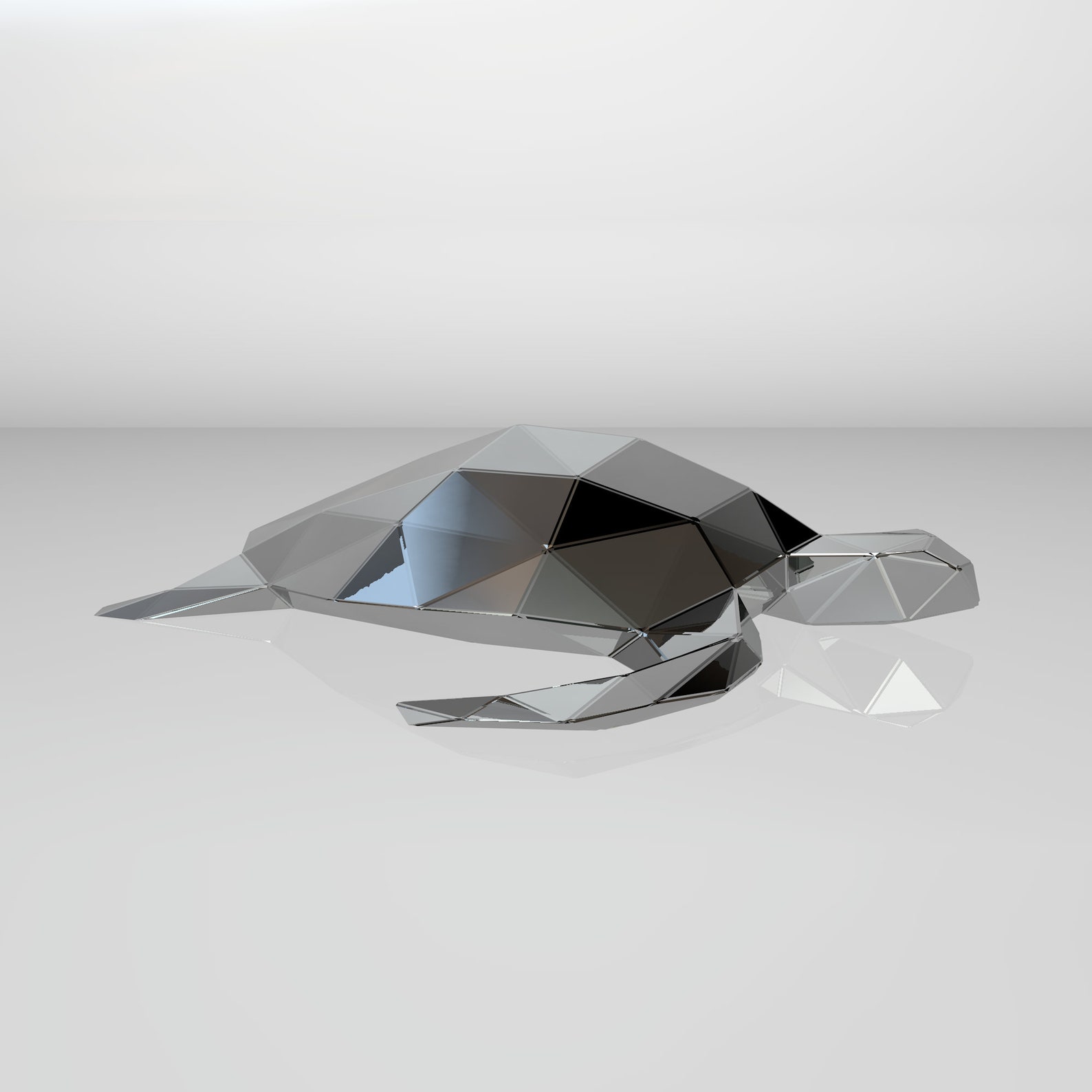 Template Diy for Metal Sculpture – Pattern Sea Turtle Low Poly Model ...