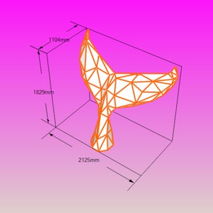 Template Diy for Metal Sculpture – Pattern of Whale Tail Poligon Model ...