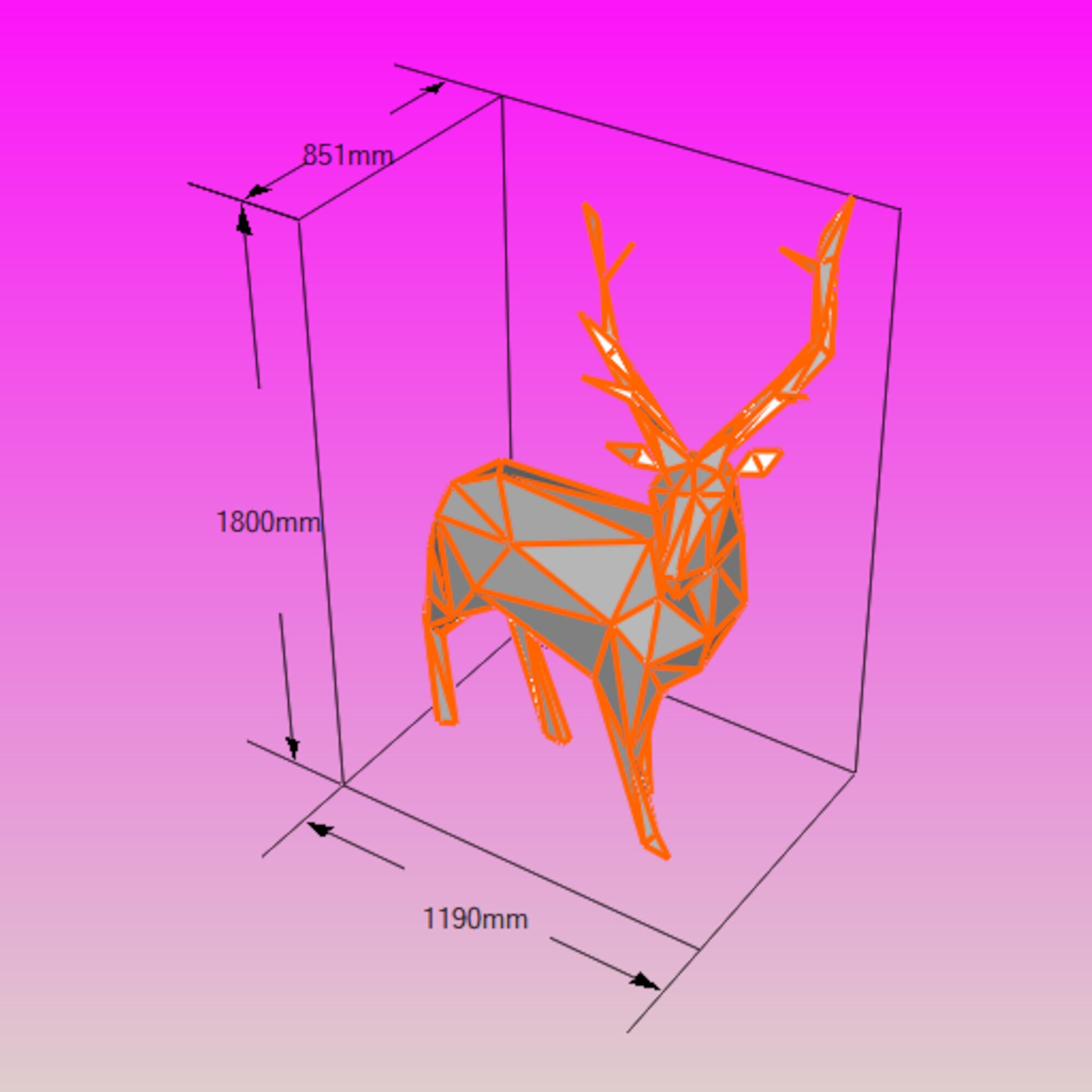 Template Diy for Metal Sculpture – Pattern of Reno Low Poly Model in ...