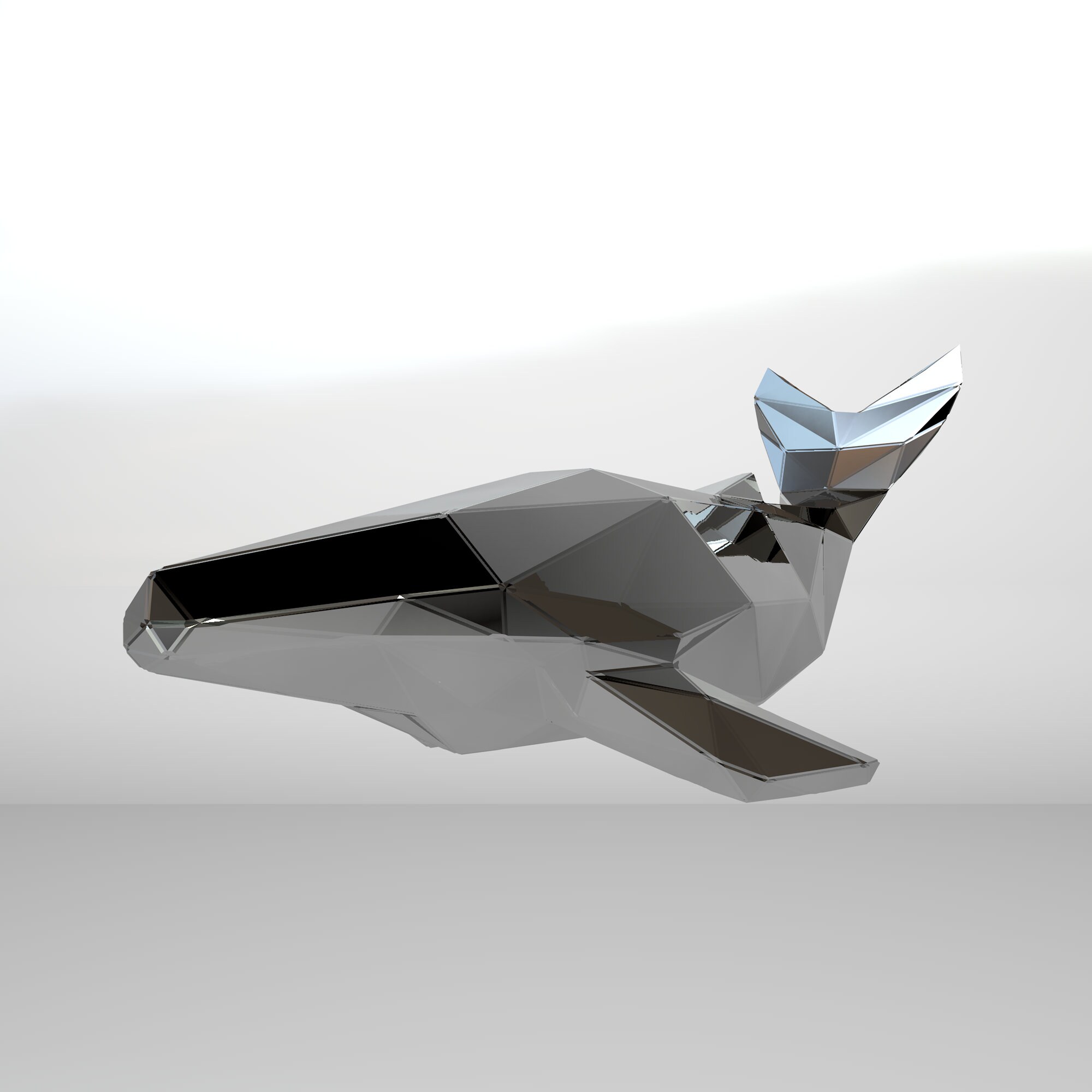 Template Diy for Metal Sculpture Pattern of Whale Low Poly Model, DXF ...