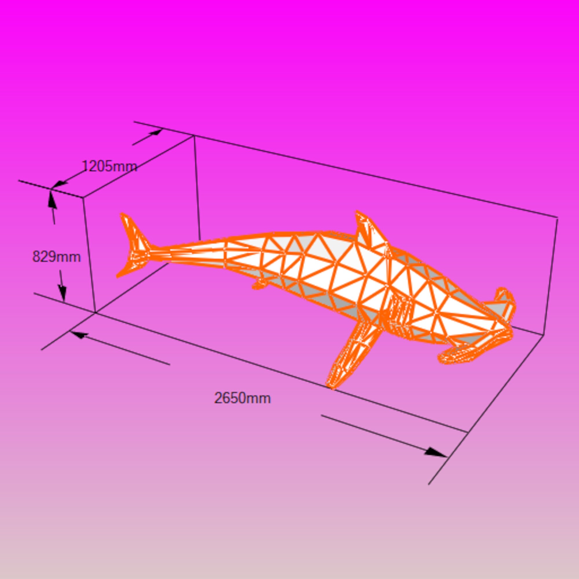 Template Diy for Metal Sculpture Pattern of Hammerhead Shark Low Poly ...