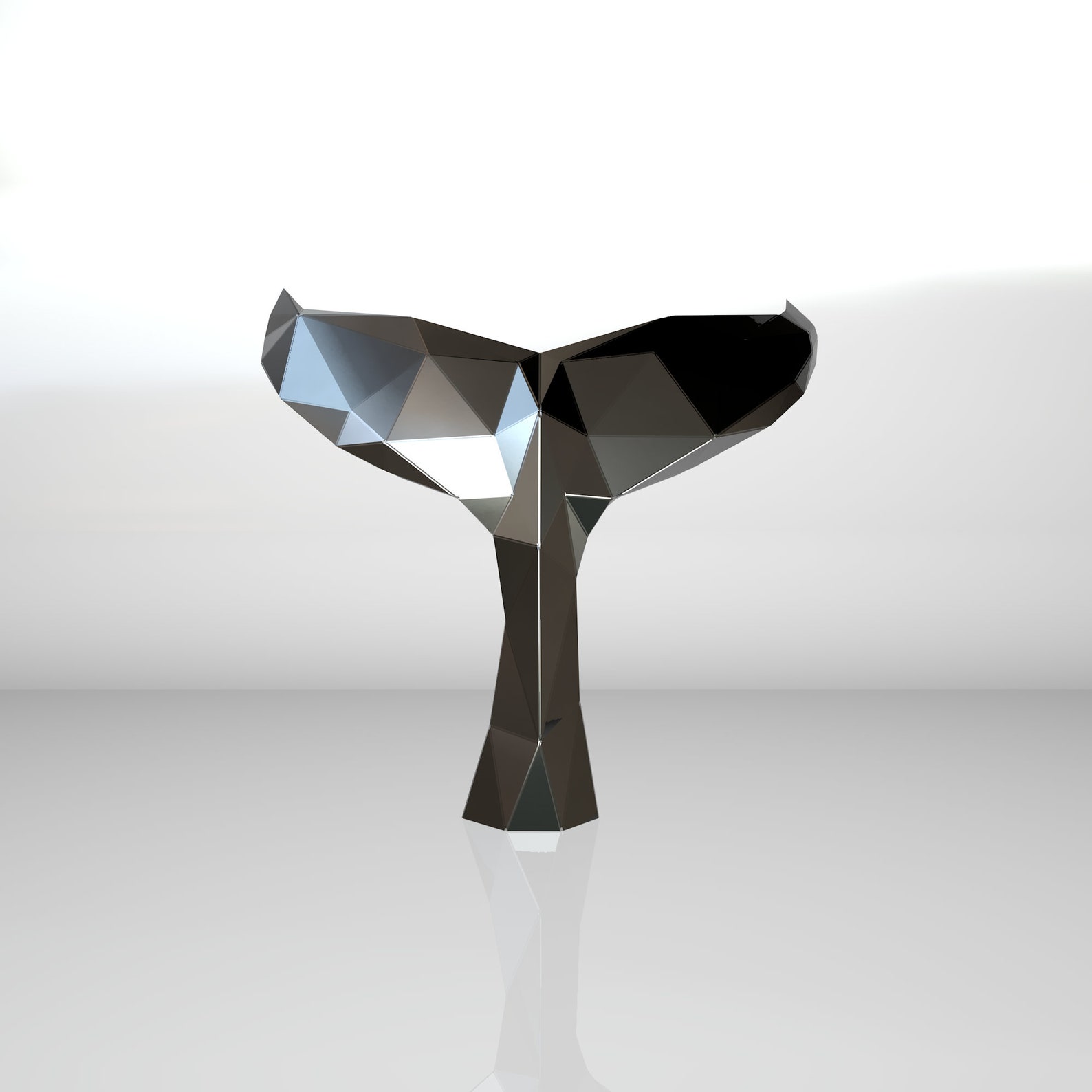 Template Diy for Metal Sculpture Pattern of Whale Tail Poligon Model ...