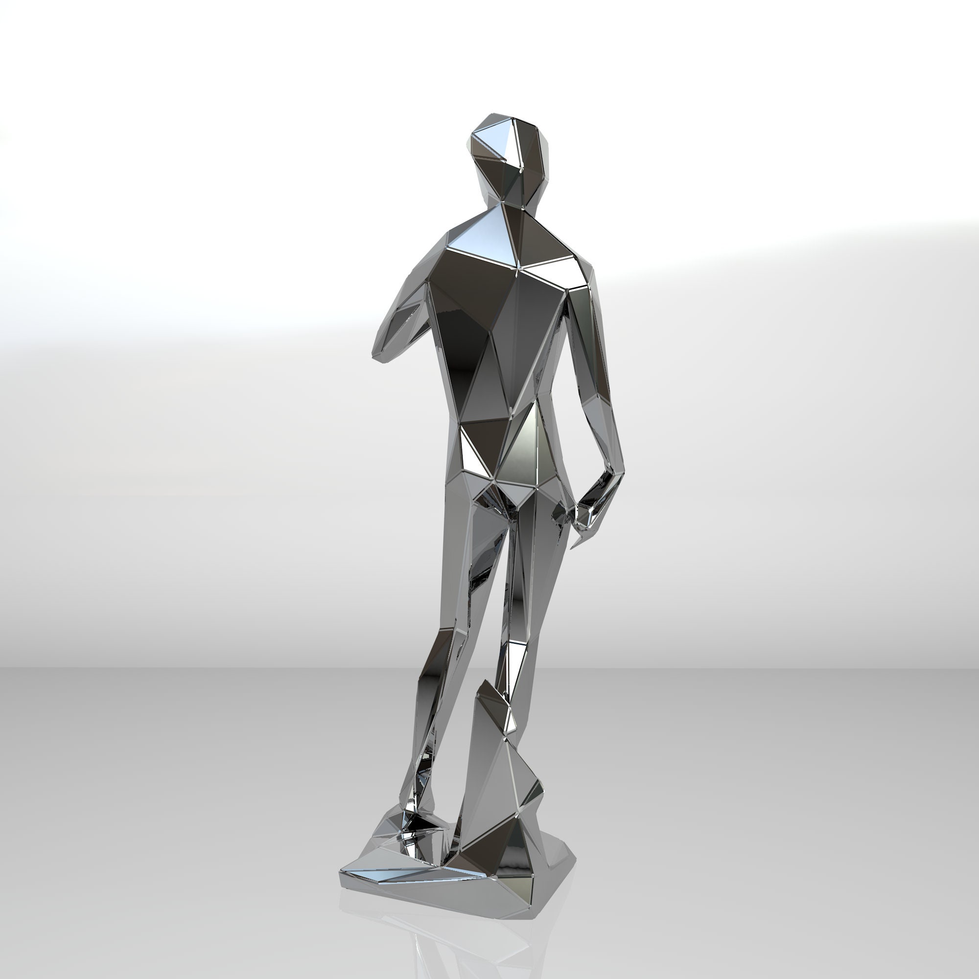 Template Diy for Metal Sculpture – Pattern of David Statue Low Poly ...