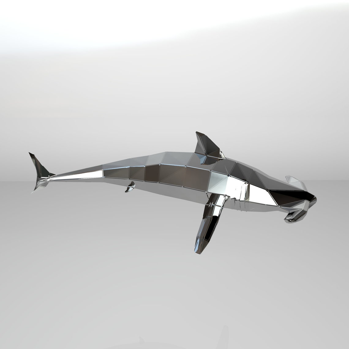 Template Diy for Metal Sculpture Pattern of Hammerhead Shark Low Poly ...
