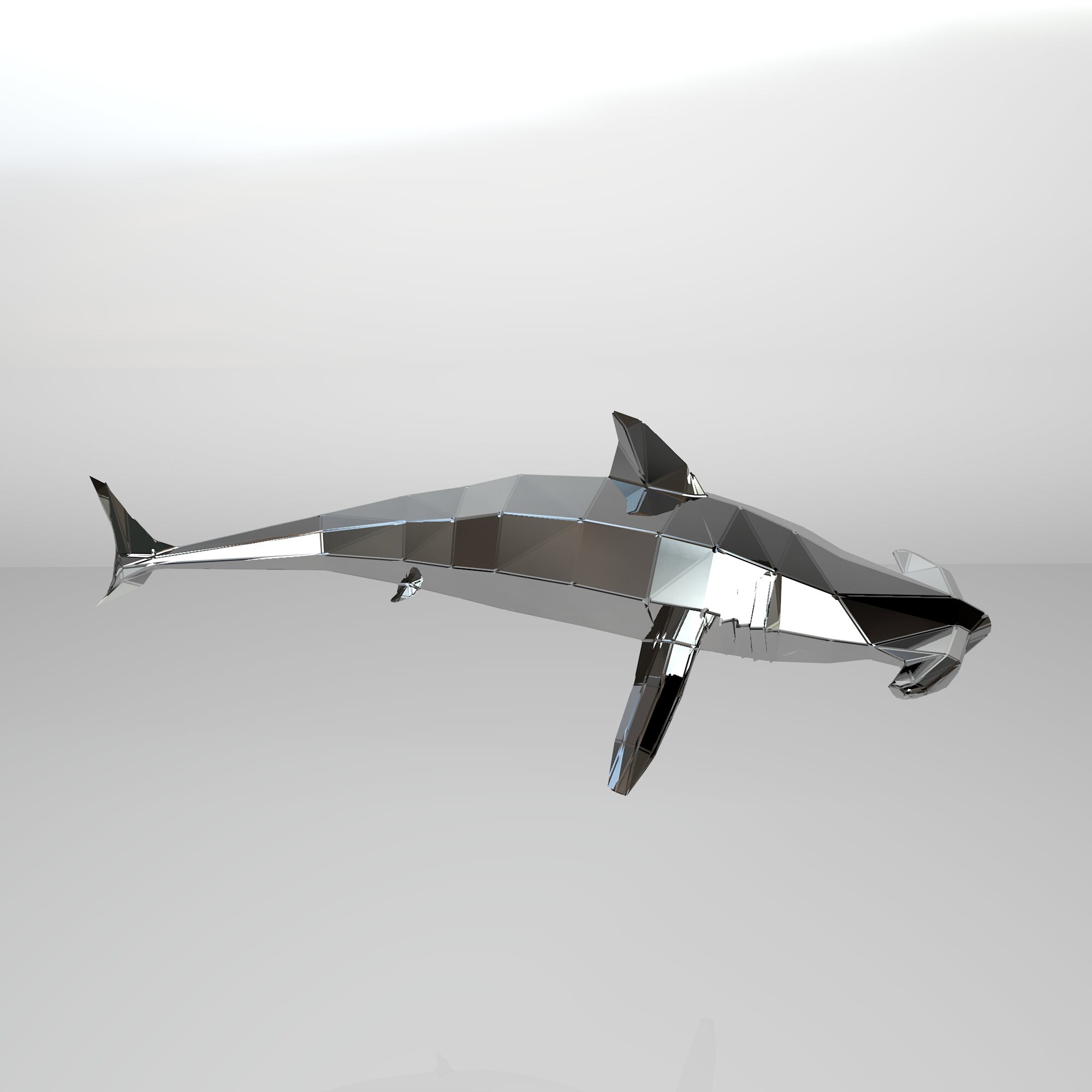 Template Diy for Metal Sculpture Pattern of Hammerhead Shark Low Poly ...
