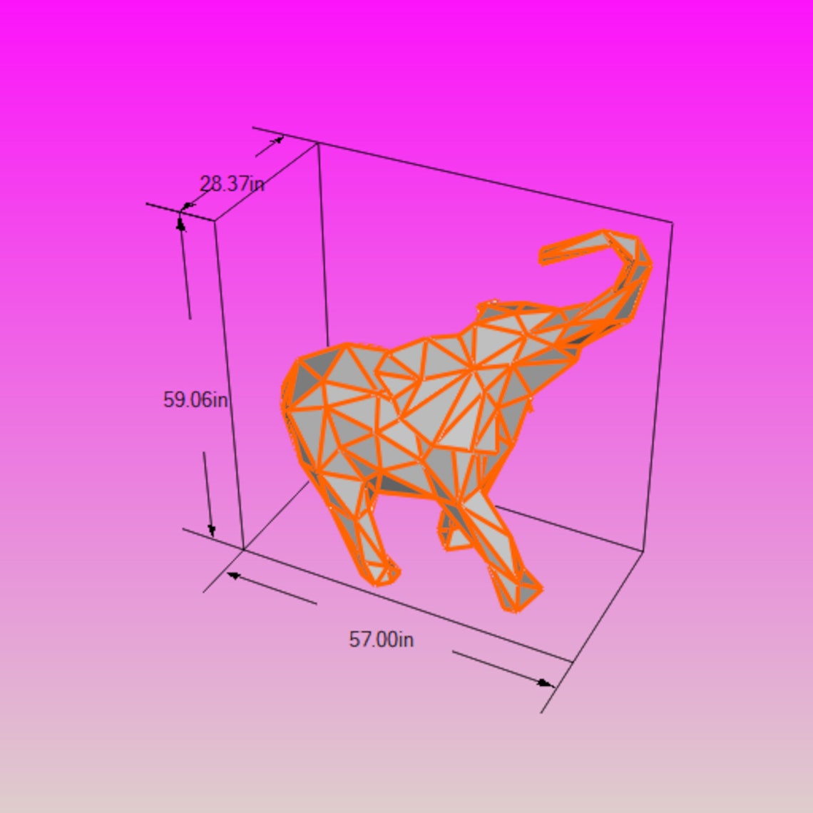 Template Diy for Metal Sculpture Pattern of Elephant Low Poly Model in ...