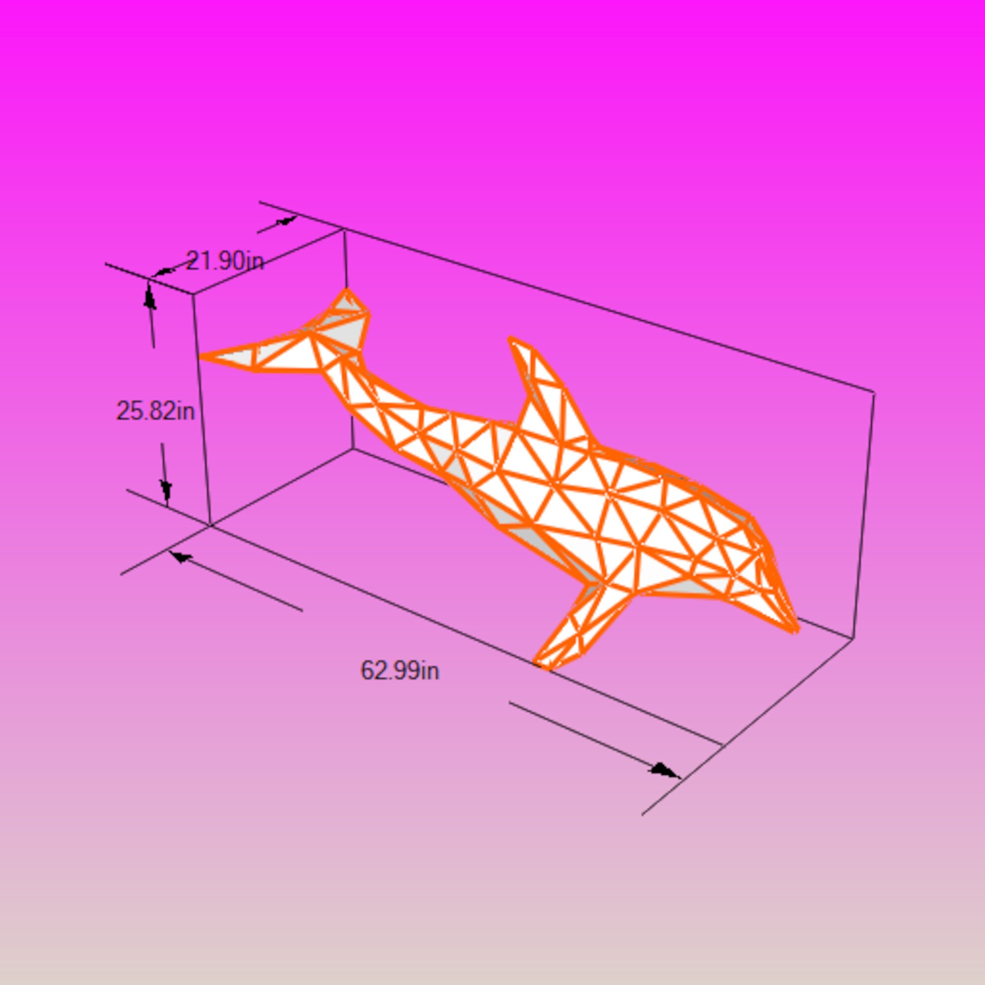 Template Diy for Metal Sculpture Pattern of Dolphin Low Poly Model in ...