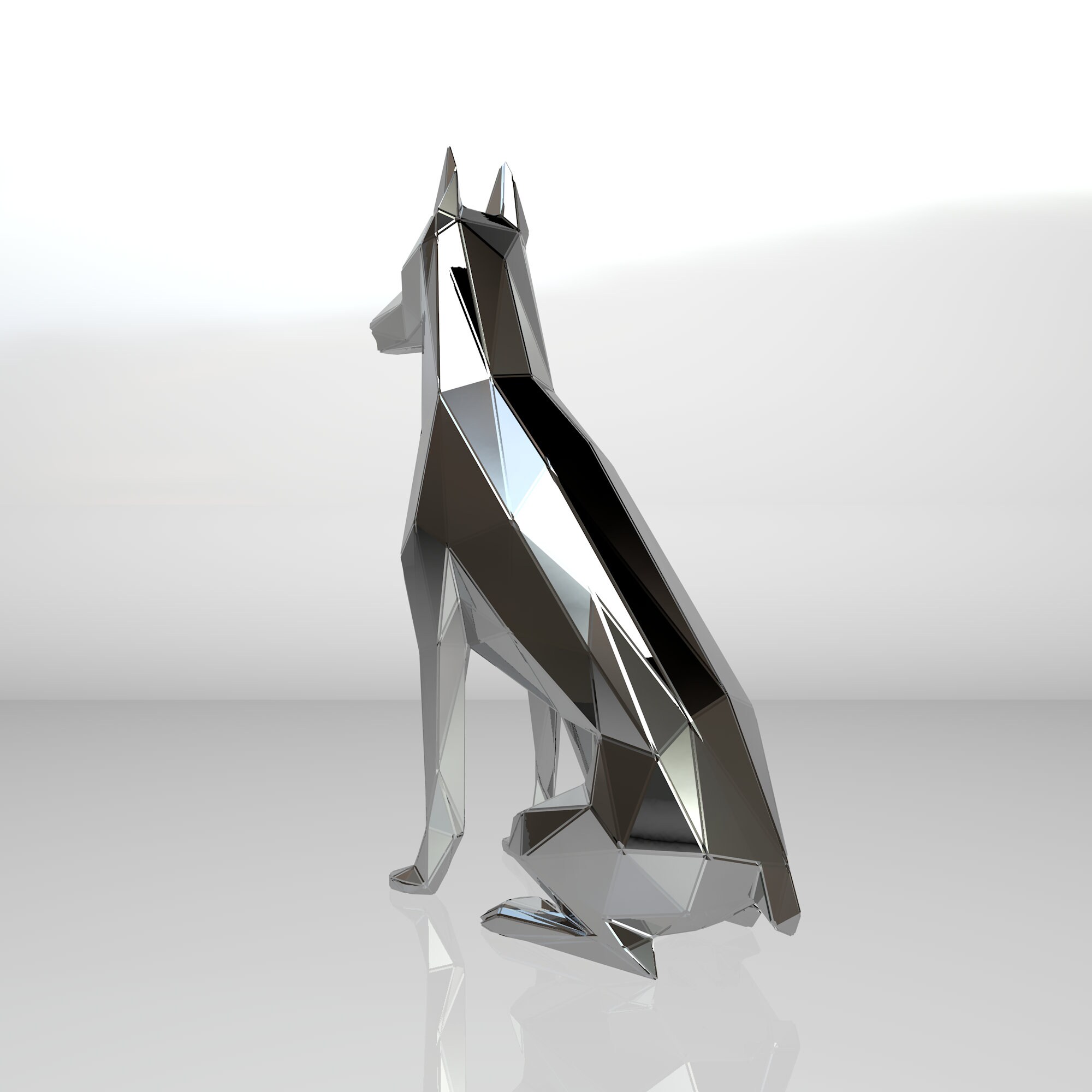 Template Diy for Metal Sculpture – Pattern of Doberman Dog Low Poly ...