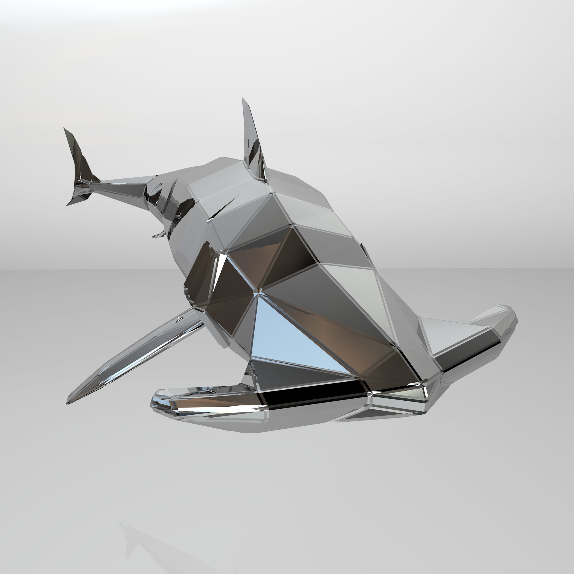 Template Diy for Metal Sculpture Pattern of Hammerhead Shark Low Poly ...