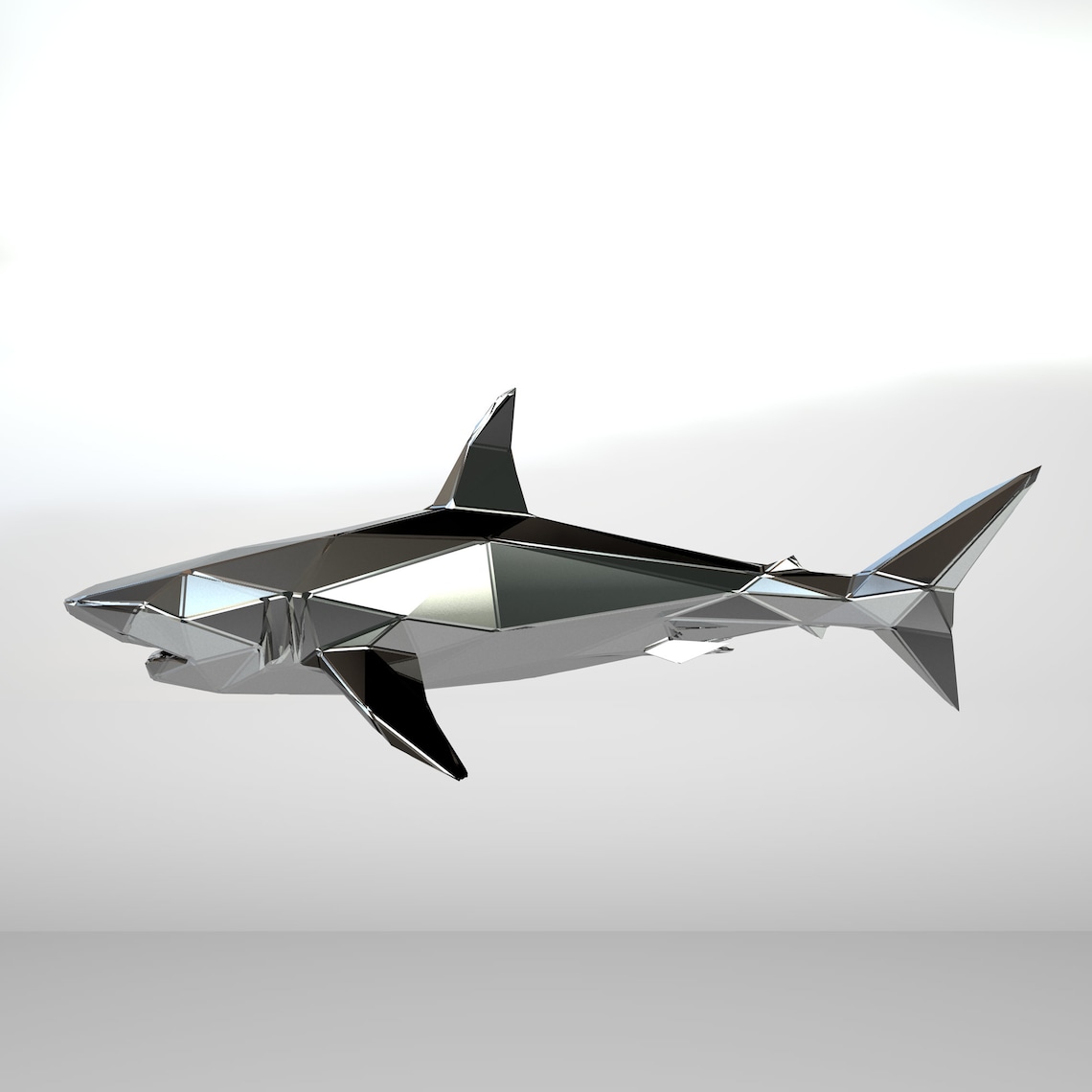 Template Diy for Metal Sculpture Pattern of Shark Low Poly - Etsy