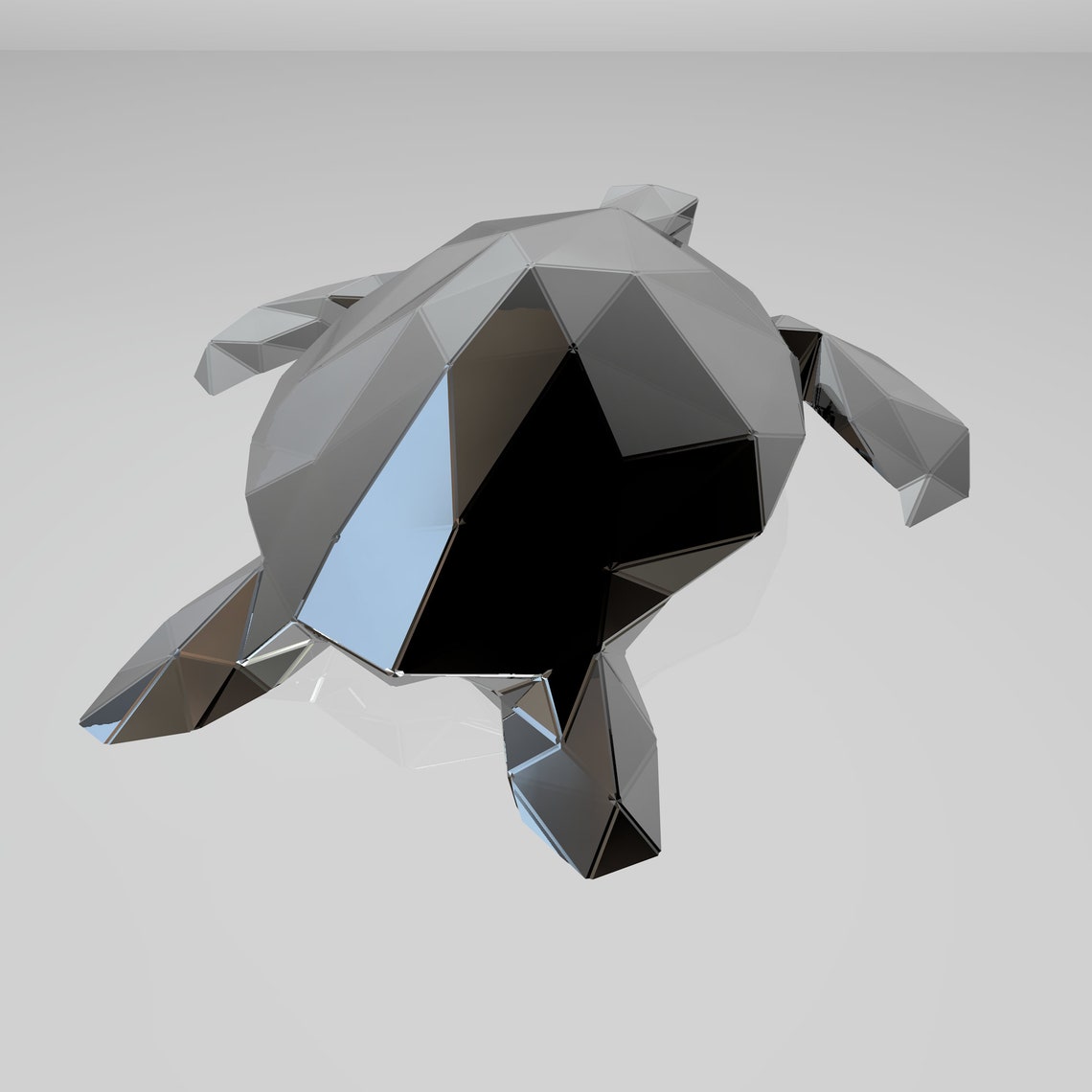 Template Diy for Metal Sculpture Pattern Sea Turtle Low Poly Model DXF ...
