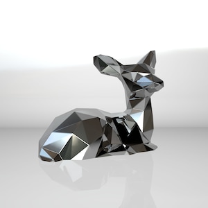 Template Diy for Metal Sculpture – Pattern of Deer Animal Low Poly ...