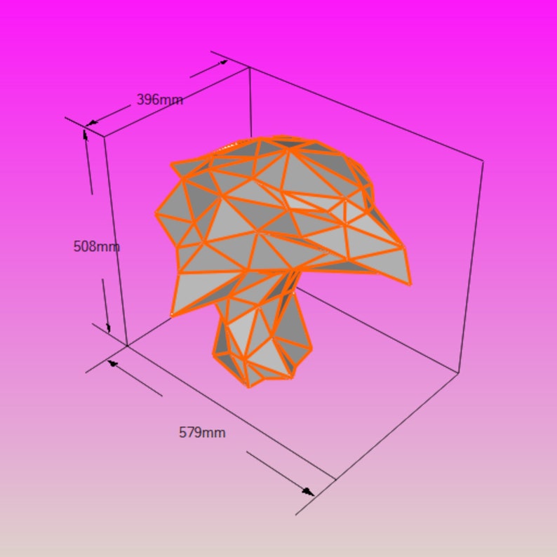 Template Diy for Metal Sculpture – Pattern of Eagle Head Low Poly Model ...