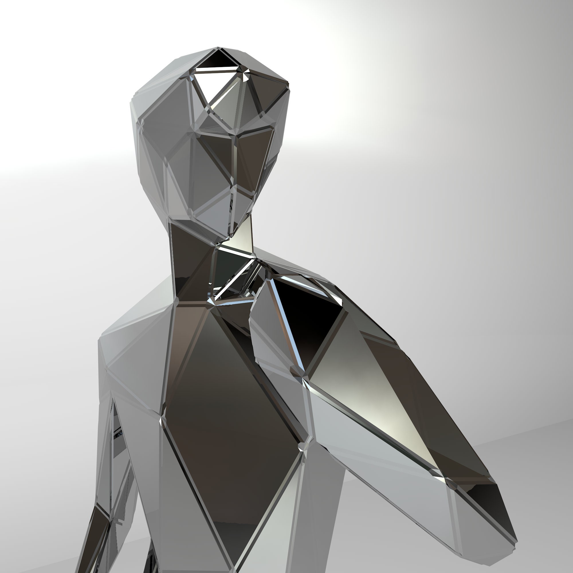 Template Diy for Metal Sculpture – Pattern of David Statue Low Poly ...