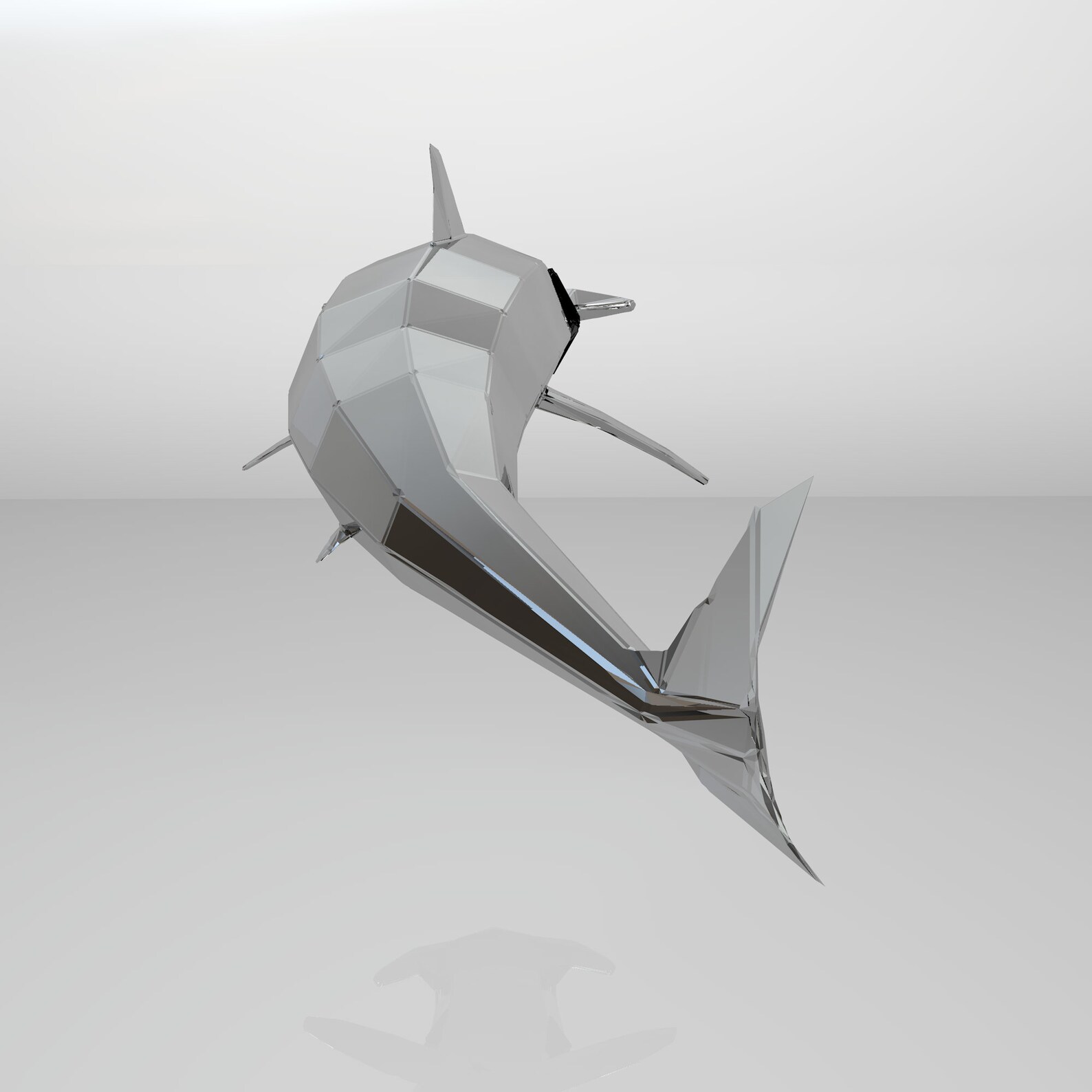 Template Diy for Metal Sculpture – Pattern of Hammerhead Shark Low Poly ...