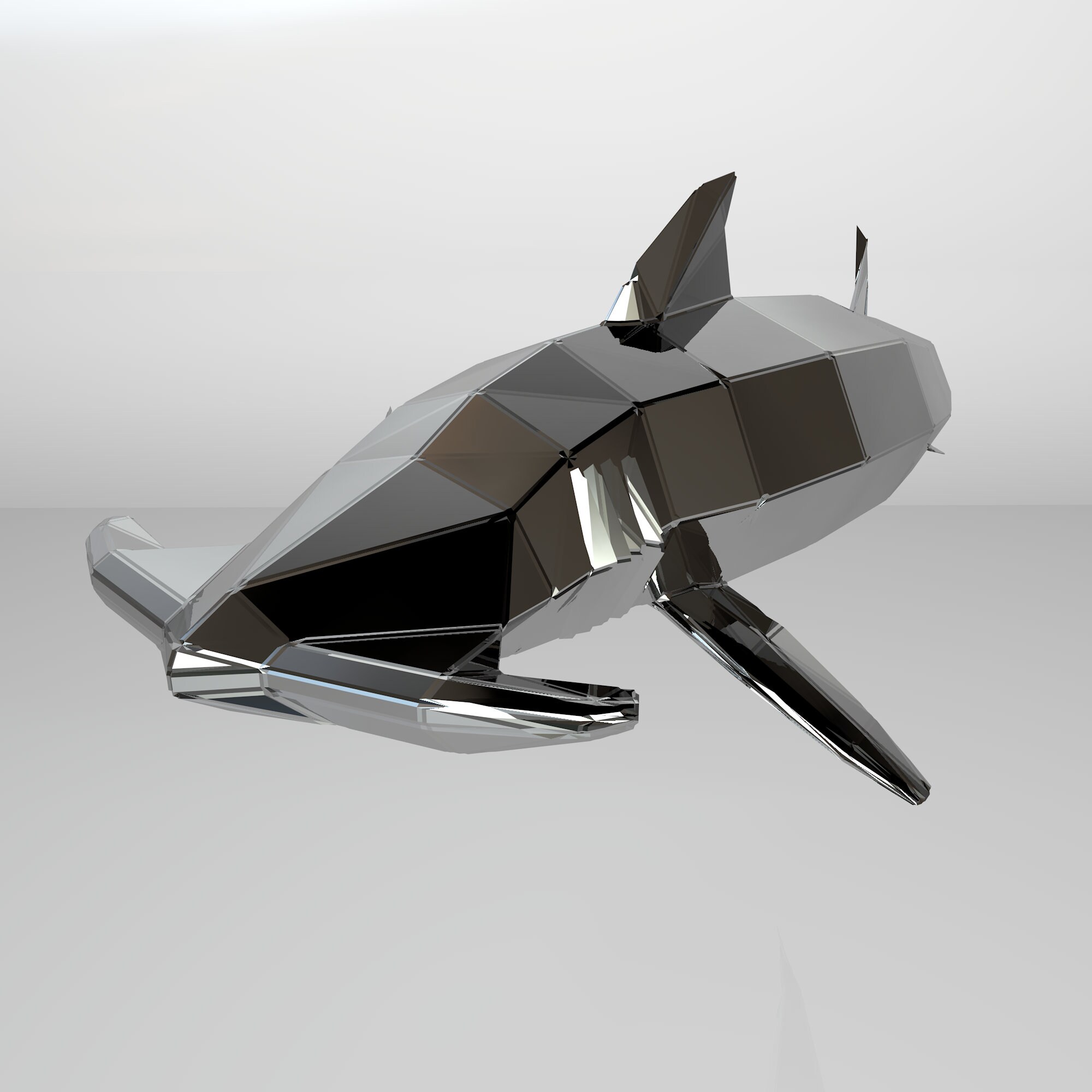 Template Diy for Metal Sculpture Pattern of Hammerhead Shark Low Poly ...