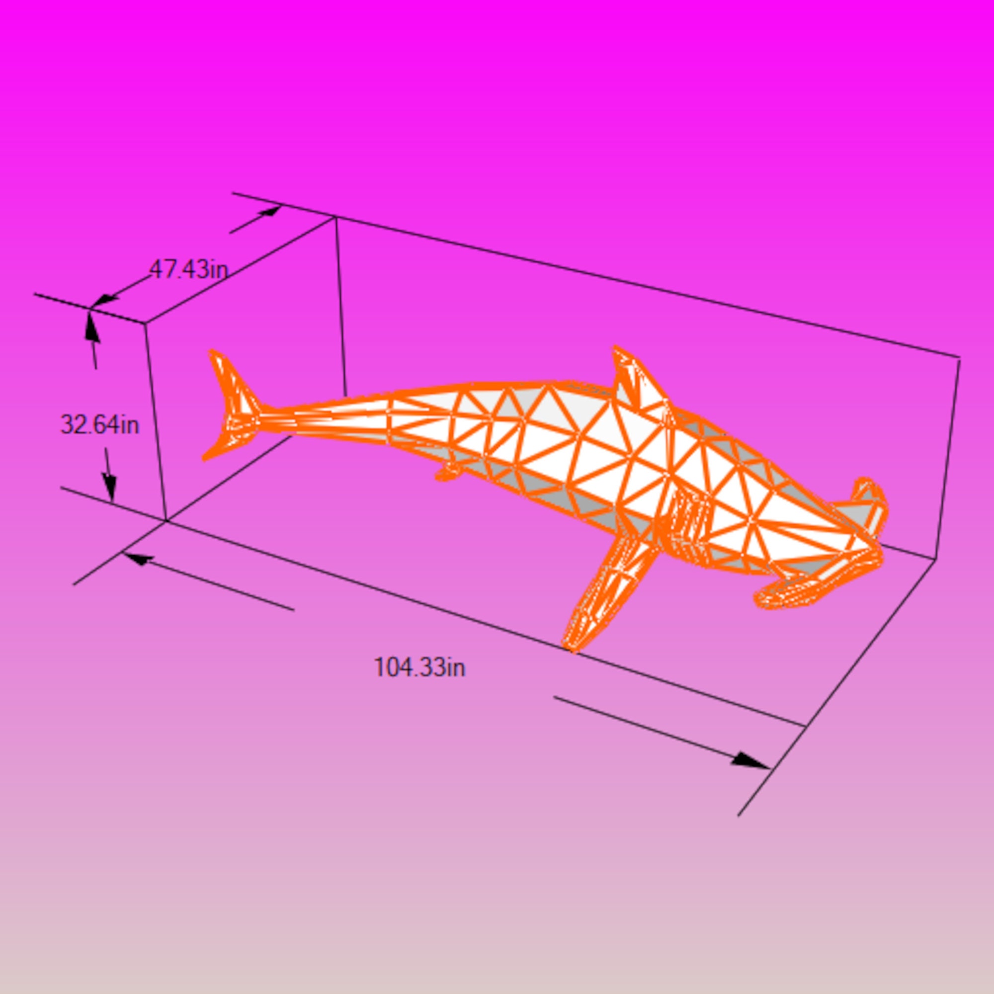 Template Diy for Metal Sculpture Pattern of Hammerhead Shark Low Poly ...