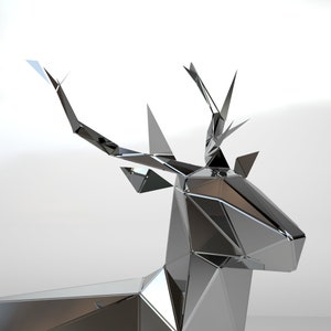 Template Diy for Metal Sculpture – Pattern of Reno Low Poly Model in ...