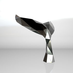 Template Diy for Metal Sculpture – Pattern of Whale Tail Poligon Model ...