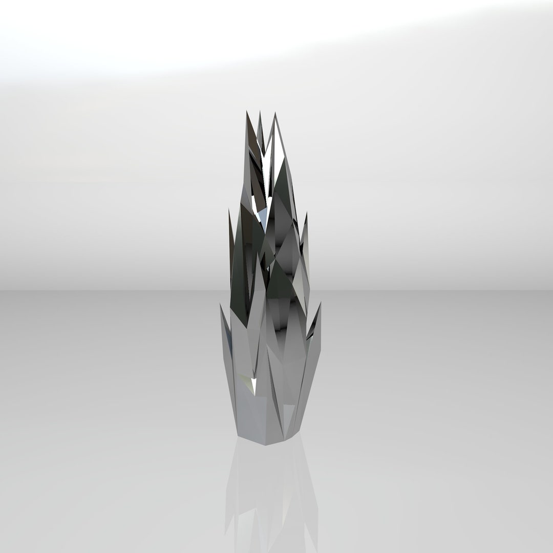 Template Diy for Metal Sculpture – Pattern of a Flame Low Poly Model in ...