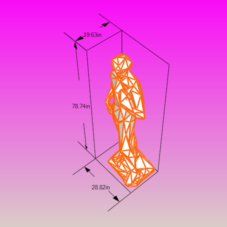 Template Diy for Metal Sculpture – Pattern of David Statue Low Poly ...