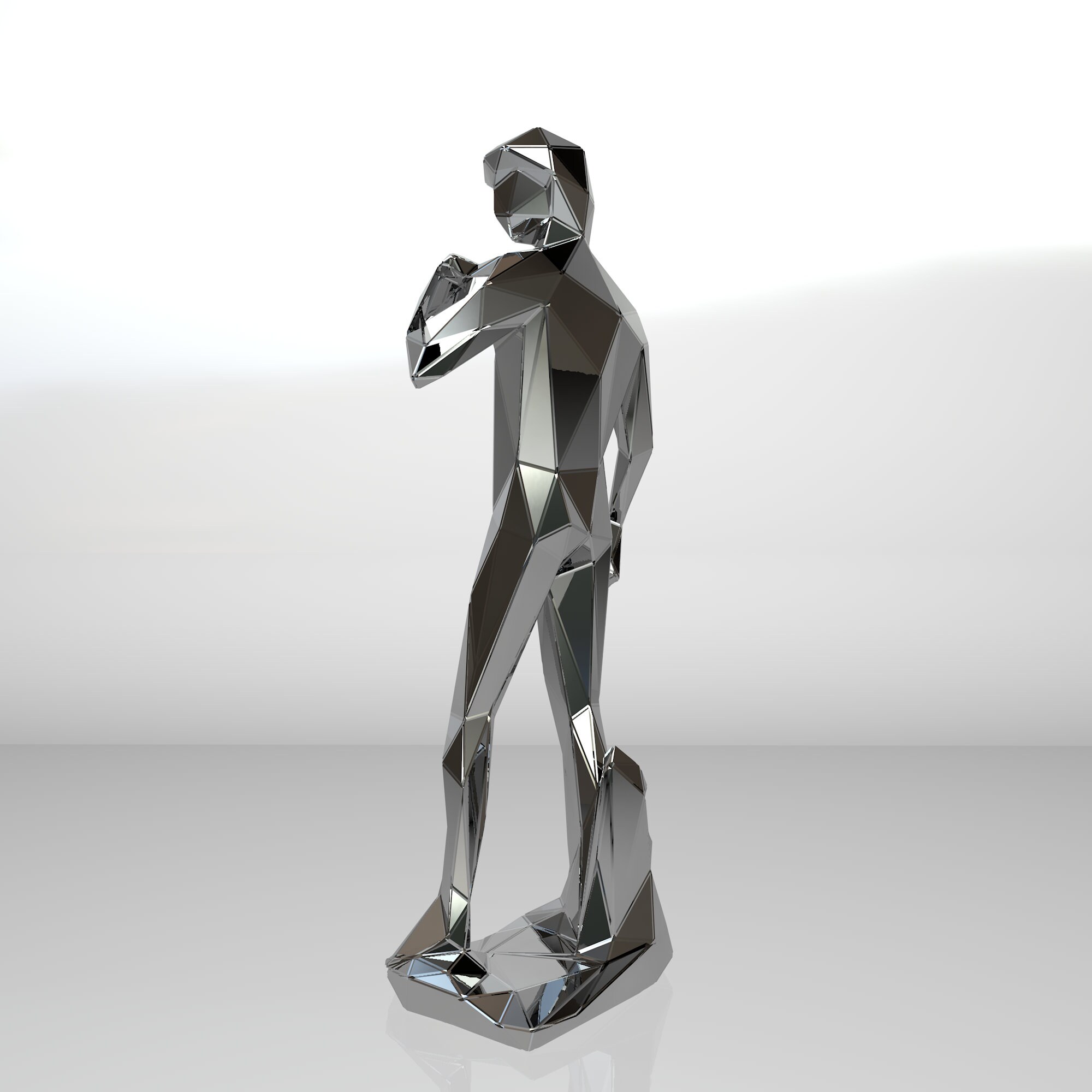 Template Diy for Metal Sculpture – Pattern of David Statue Low Poly ...