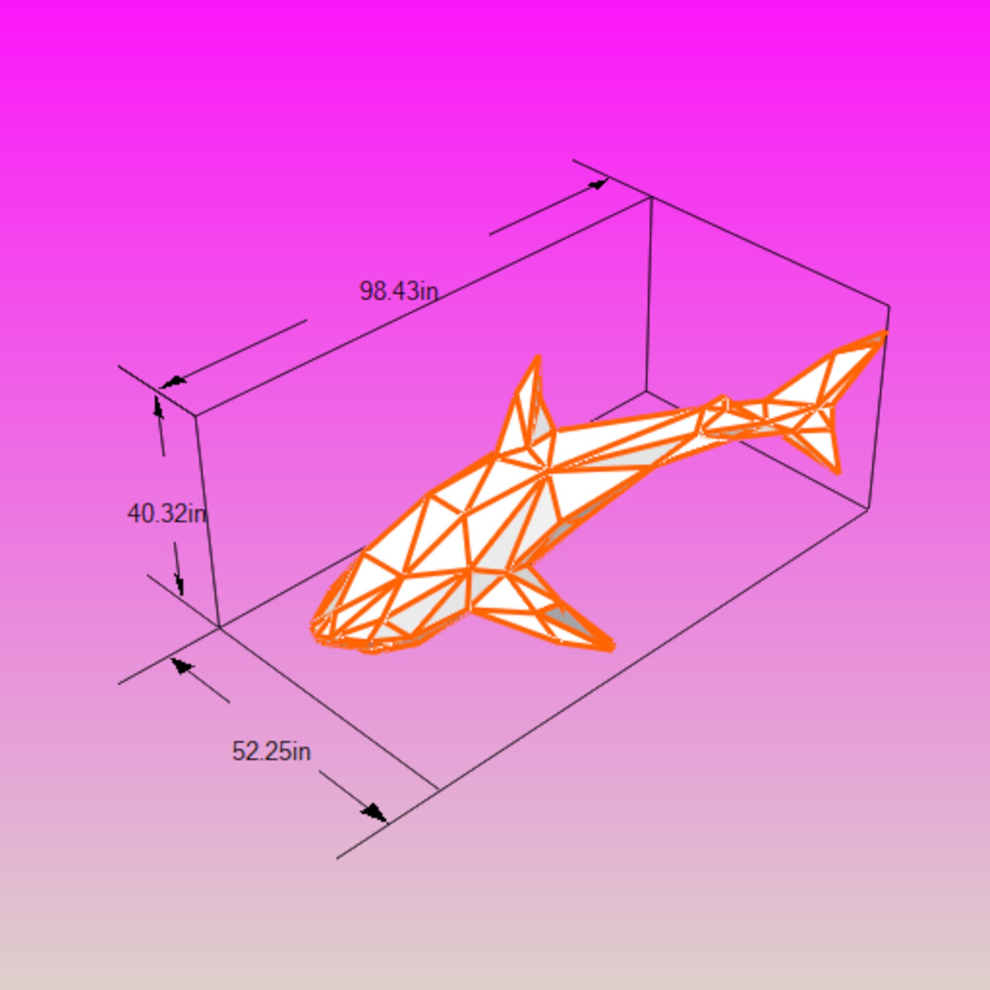 Template Diy for Metal Sculpture Pattern of Shark Low Poly - Etsy